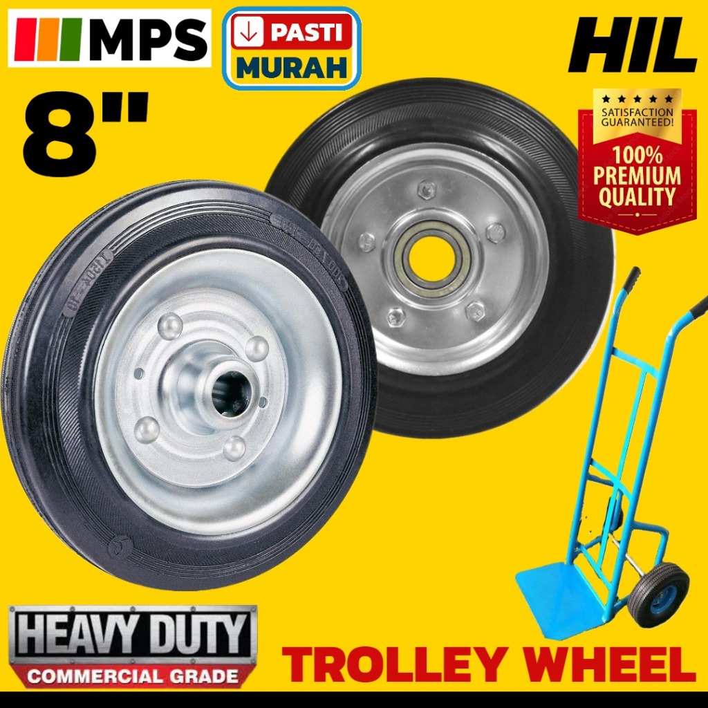 Heavy Duty Rubber Wheel for Trolley HAND TRUCK CASTER ROLLER RODA TROLI ...