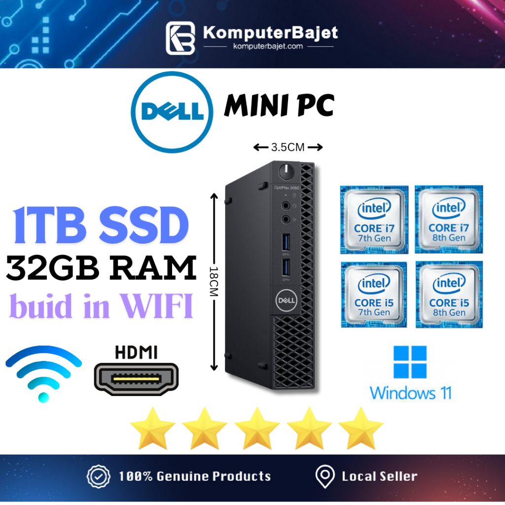DELL OPTIPLEX 3050/3060 USFF SLIM MINI SFF PC CASE WITH BUILD IN WIFI ...