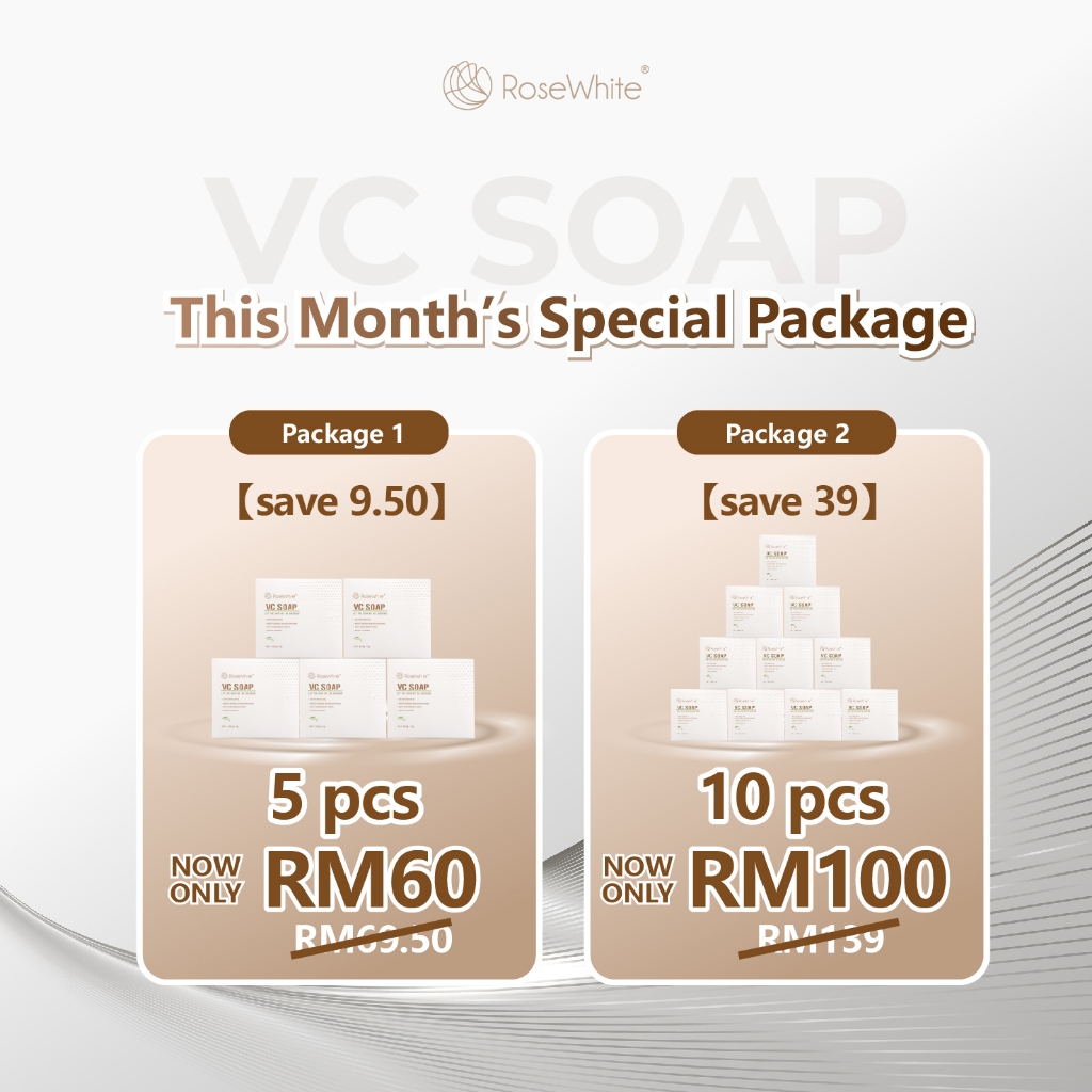 [PROMOTION PACKAGE] Rosewhite VC Soap Whitening Hydrating (100g ...