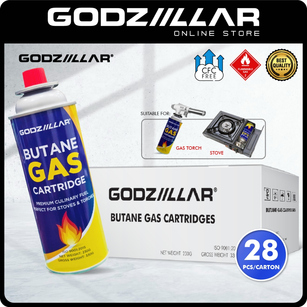 (28Cans) Godziillar Butane Burner Gas Anti-Explode Fire Steamboat Gas ...