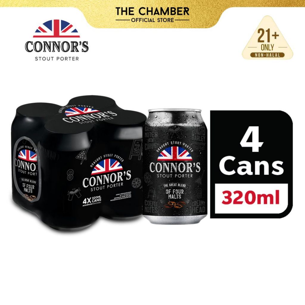 Connor's Stout Porter Beer (320ml x 4 Can) | Shopee Malaysia