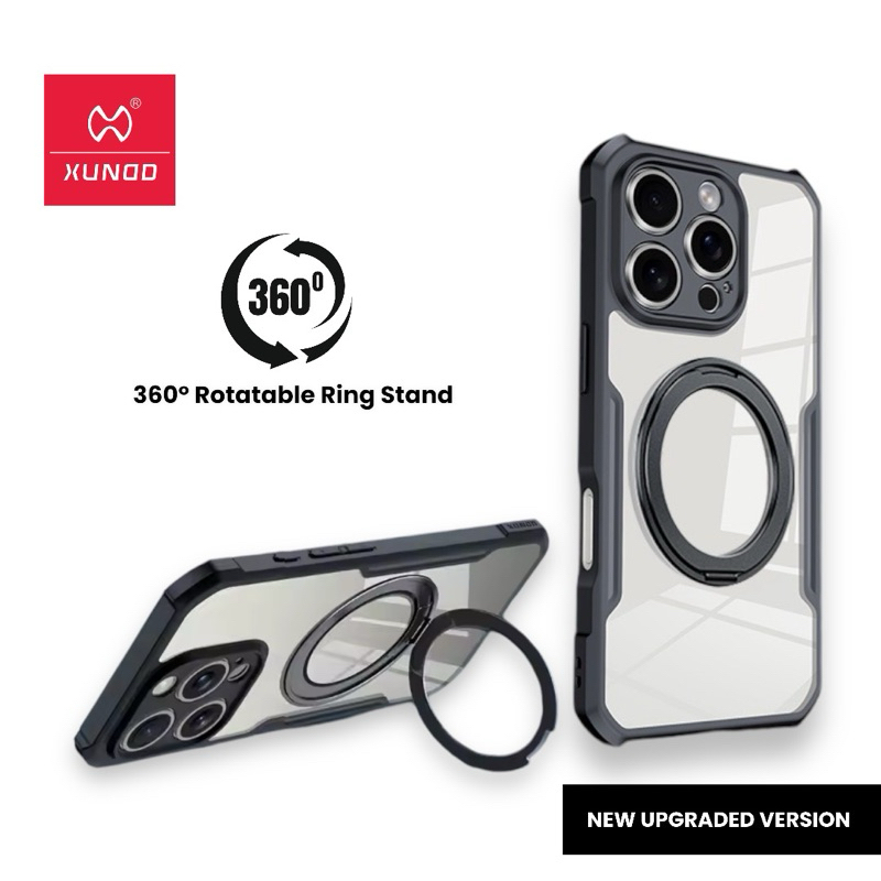 XUNDD 360° Rotatable Magnetic Ring Case for iPhone 17/16/15/14/13 Pro ...