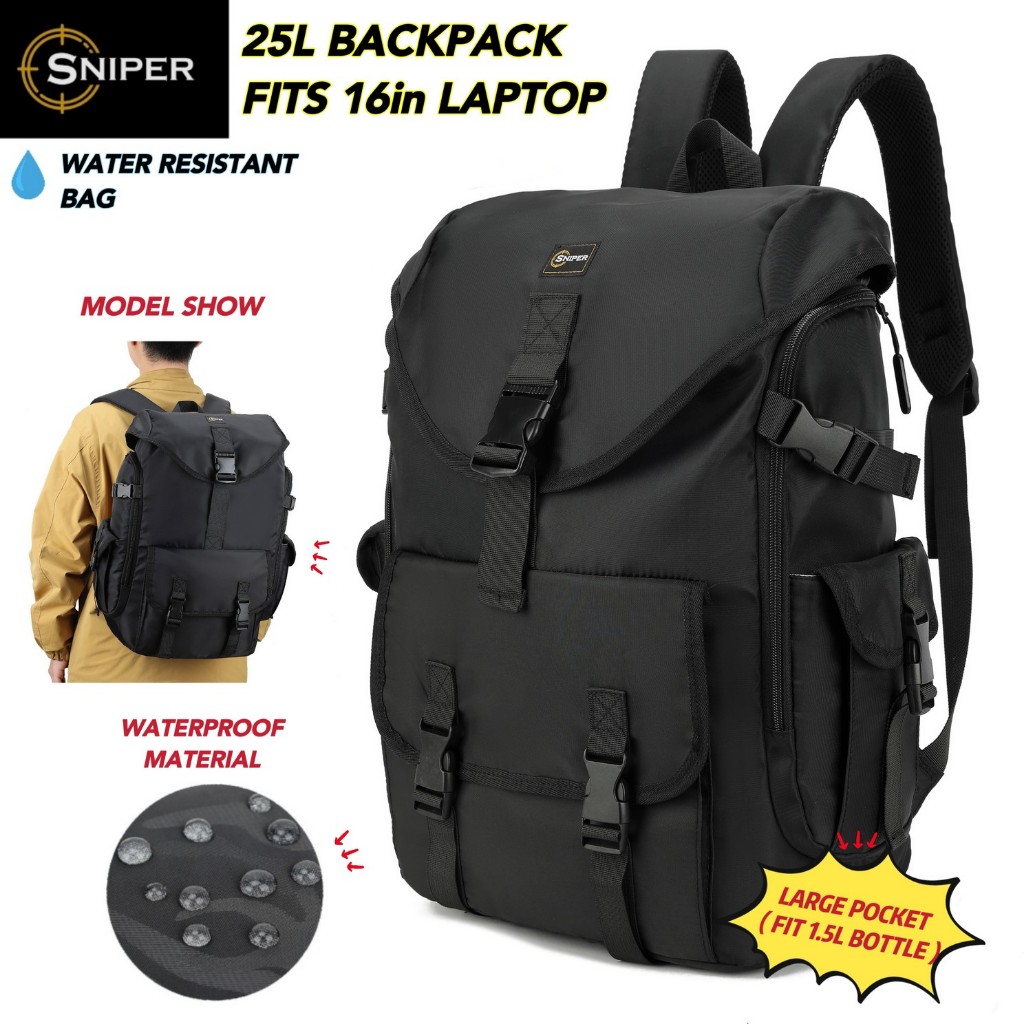 SP103) High Quality Water Resistant SNIPER 25L Large Backpack Laptop ...