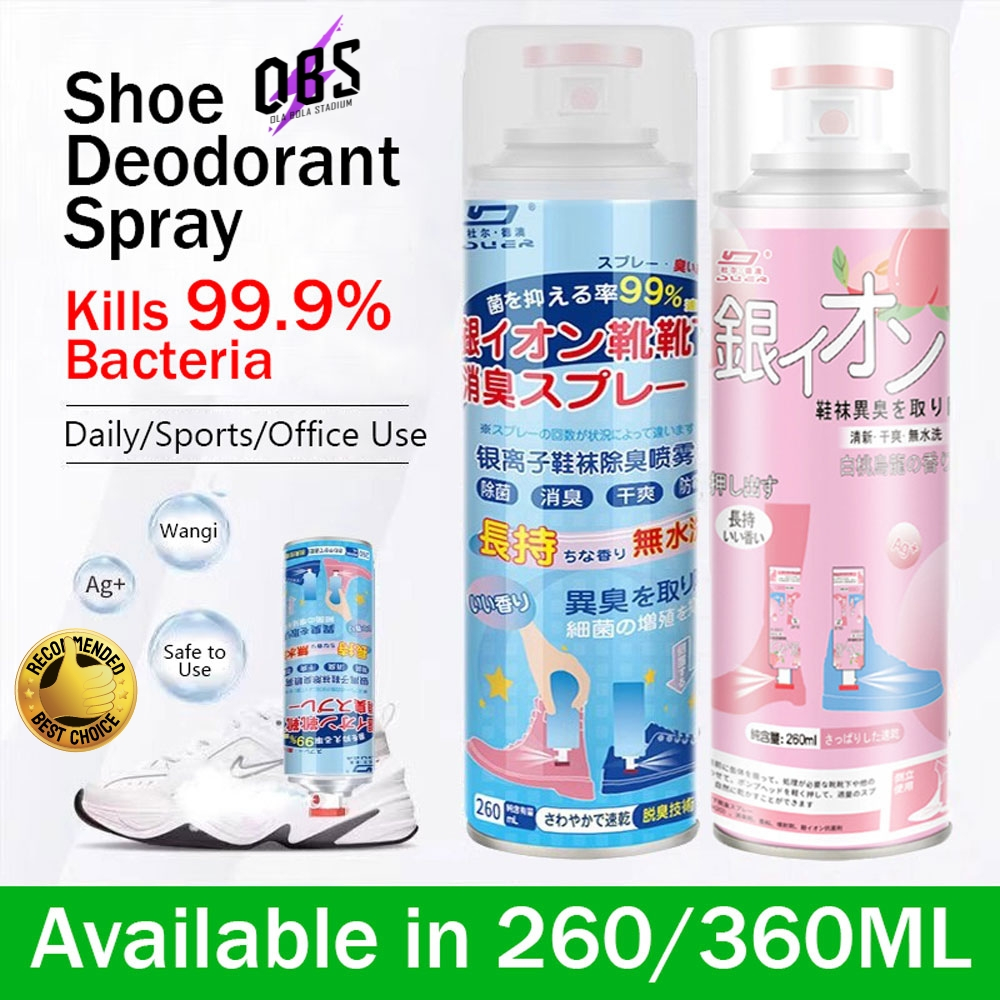 OBS Shoe Spray Deodorant 260/360ml Pewangi Kasut Shoe Deodorizers ...