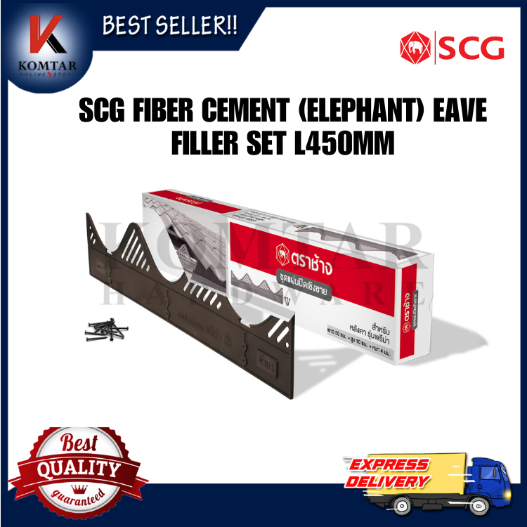 SCG FIBER CEMENT (ELEPHANT) EAVE FILLER SET L450MM | Shopee Malaysia