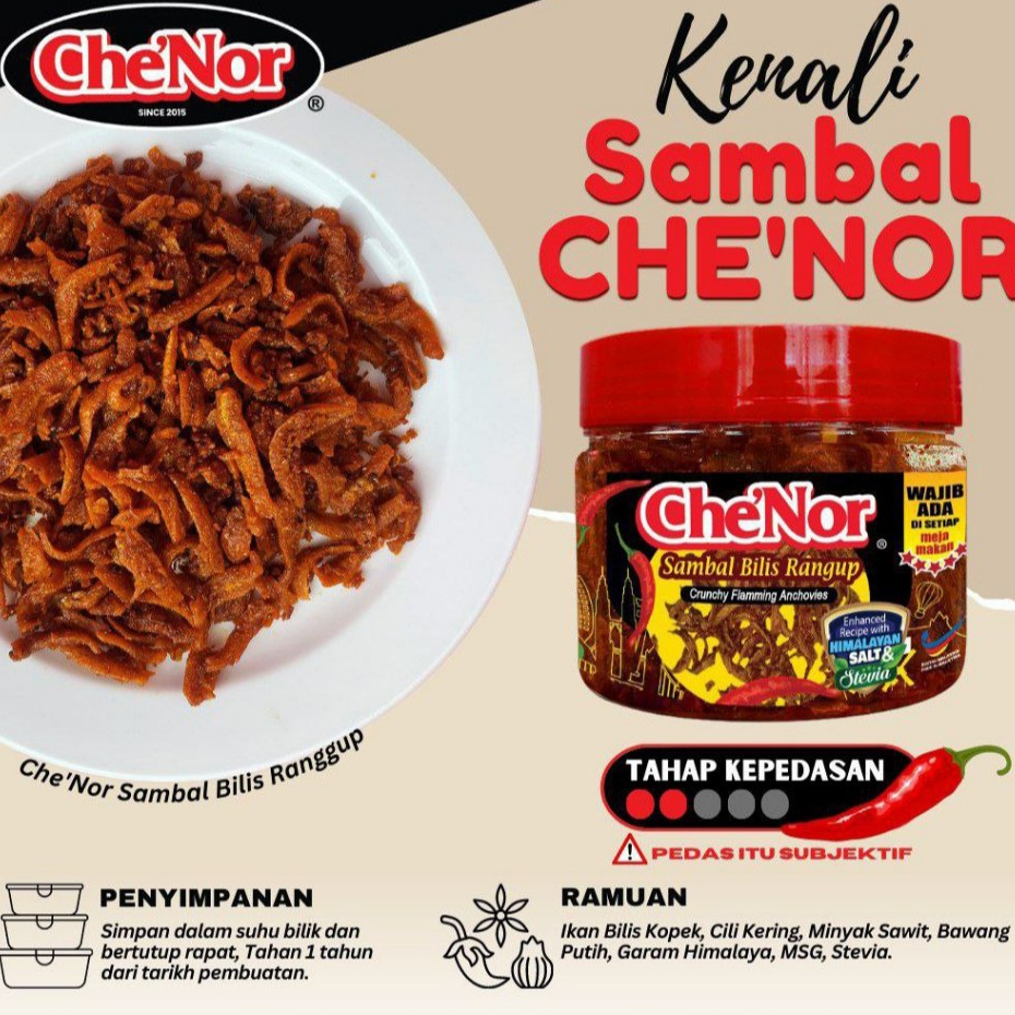 Original Che Nor Sambal Garing Ikan Bilis 160gm | Shopee Malaysia