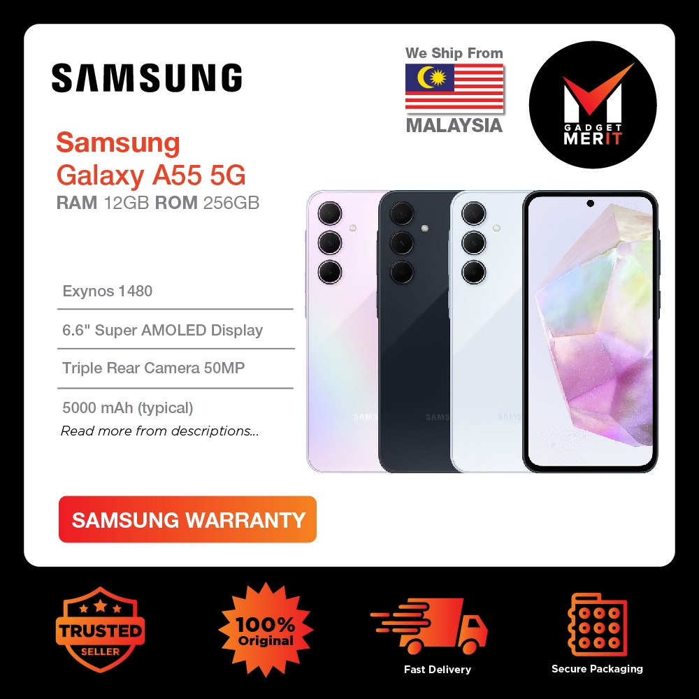 Samsung Galaxy A55 5G Smartphone | 6.6" AMOLED Display | Exynos 1480 ...