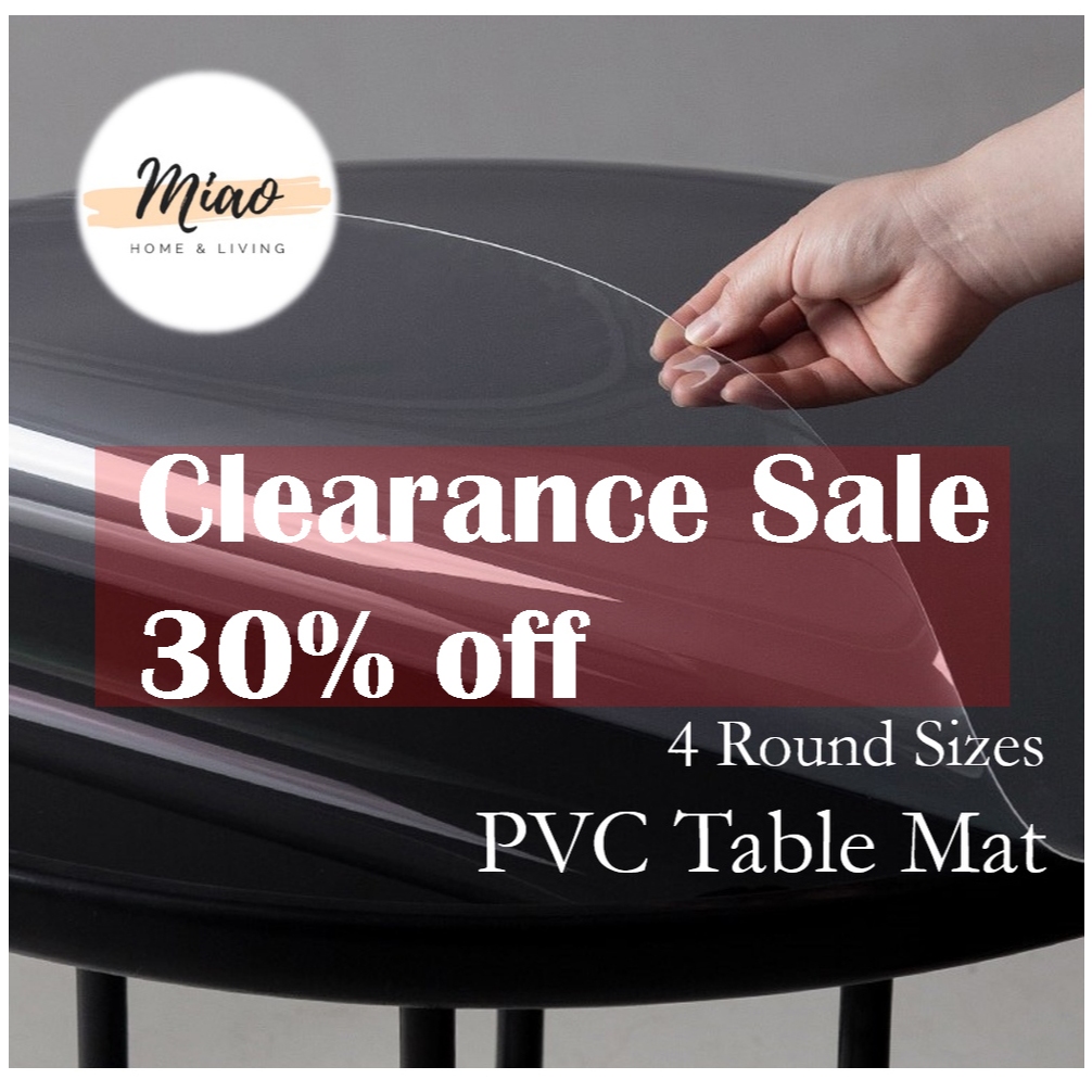 1.5mm Thick Clear Protective Round Table Pad Waterproof PVC Table Mat ...