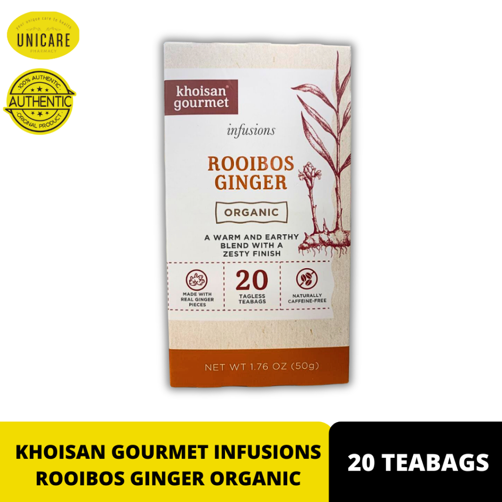 KHOISAN GOURMET INFUSIONS ROOIBOS GINGER ORGANIC 20 TEABAGS | Shopee ...