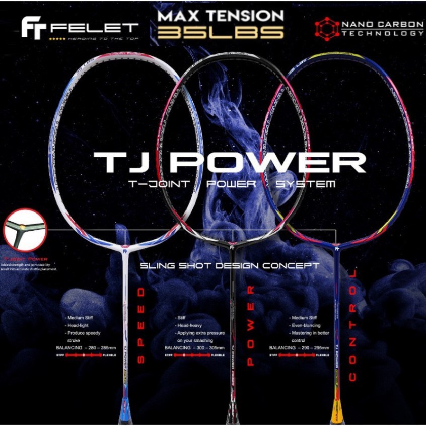 Felet tj power series Raket bulu tangkis Racket badminton original ...
