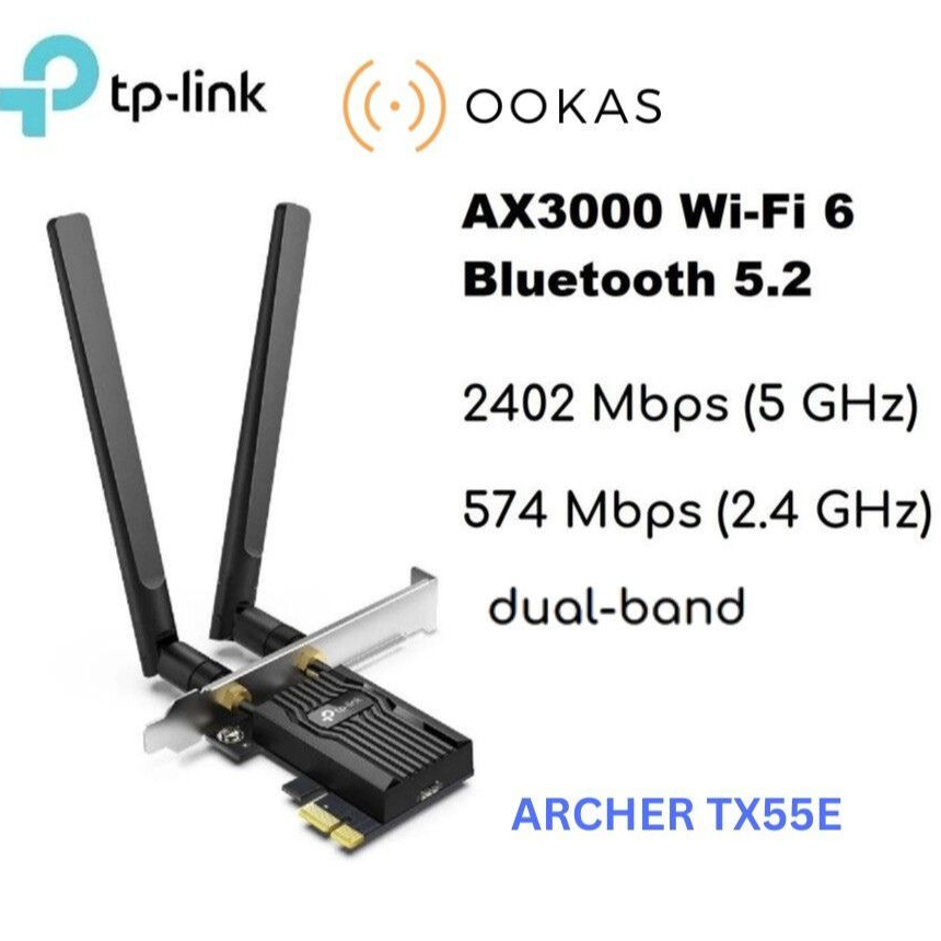 TP-Link Archer TX55E / TX20E AX3000 AX1800 Wifi 6 & Bluetooth 5.2 PCIe ...