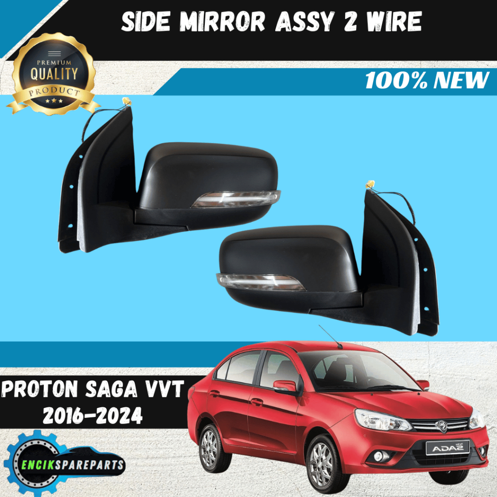 Side Mirror Assy Proton Saga Vvt Standard 2016-2024 2 Wire Manual ...