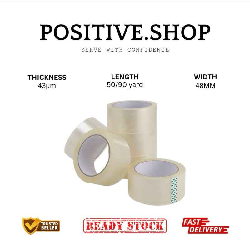OPP Tape Clear 48MM X 50/90 YARDS (NO BRAND) | Shopee Malaysia