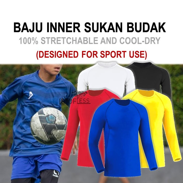 ROOFLESS Baju Inner Lengan Panjang Budak Baju Tight Lelaki Lengan ...