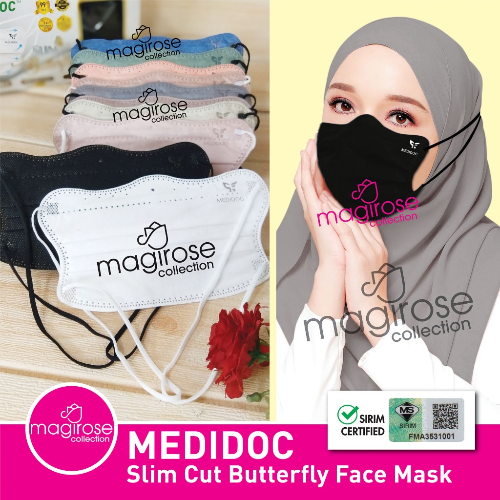 [ SIRIM Certified ] MEDIDOC 4ply Slim Cut Butterfly Headloop & Earloop ...