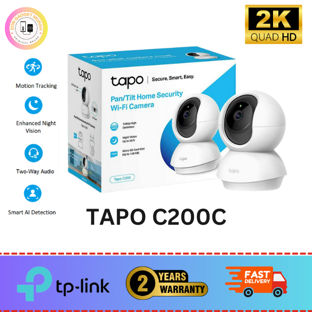 TP-Link Tapo C200C 1080P Indoor Pan/Tilt WiFi CCTV Two Way Audio - 2 ...