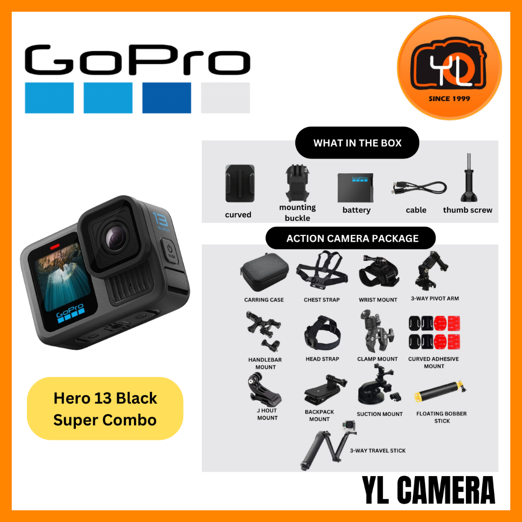GoPro Hero 13 Black / Hero13 Action Camera 5.3K60 10-Bit HDR Video | HB ...