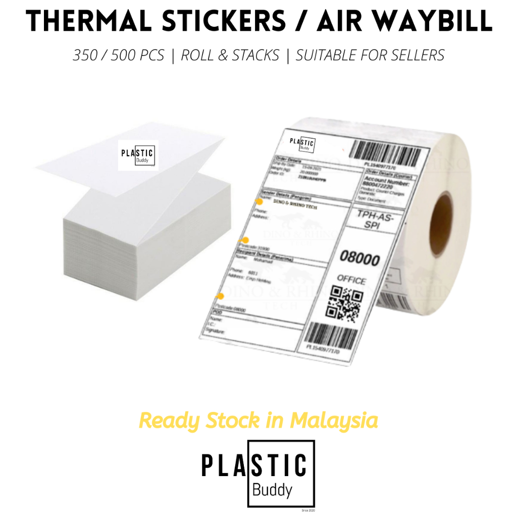 A6 Thermal Sticker AWB Sticker Thermal Printing 100*150mm 350 pcs 500 ...