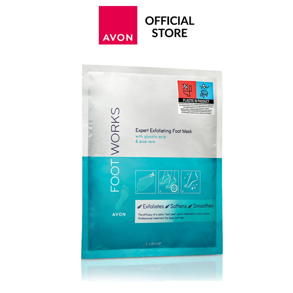 AVON FOOTWORKS Exfoliating Foot Mask 2 X 20ml | Shopee Malaysia