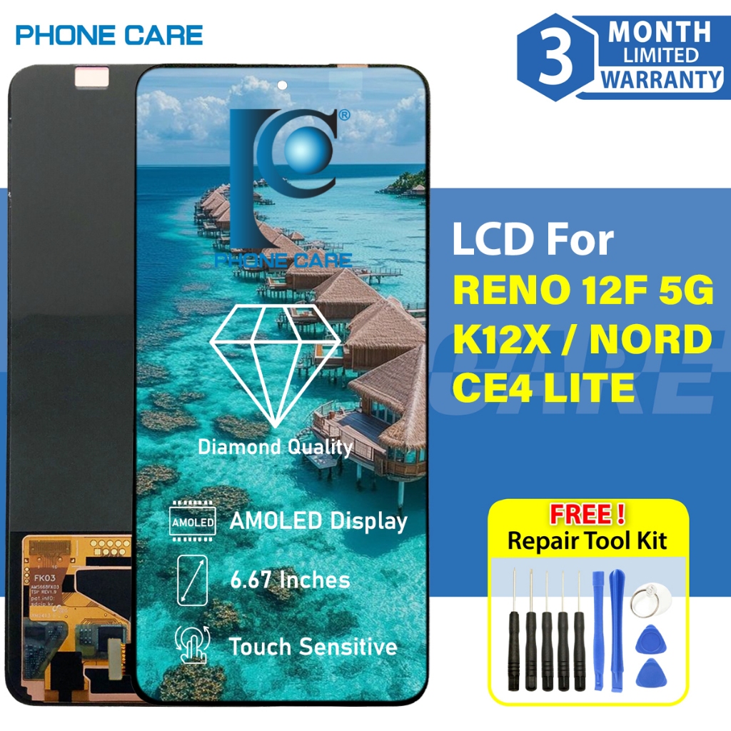 COMPATIBLE FOR OPPO RENO 12F 5G / OPPO K12X / ONEPLUS NORD CE4 LITE LCD ...