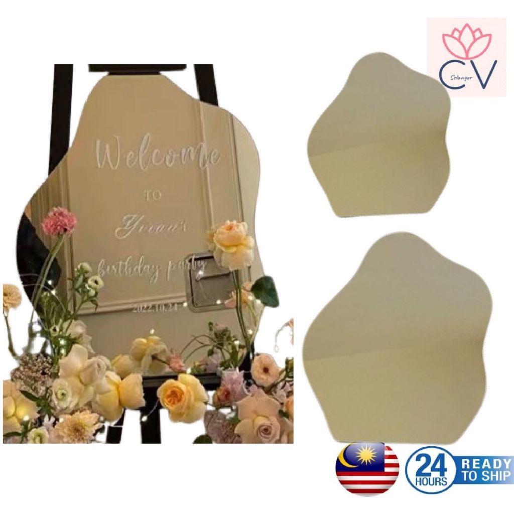 INS Acrylic Mirror Welcome Board Wedding Brithday Front Shop | Cermin ...