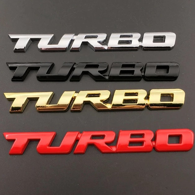 MKR Metal TURBO Letter Logo Car Auto Rear Trunk Lid Emblem Badge ...