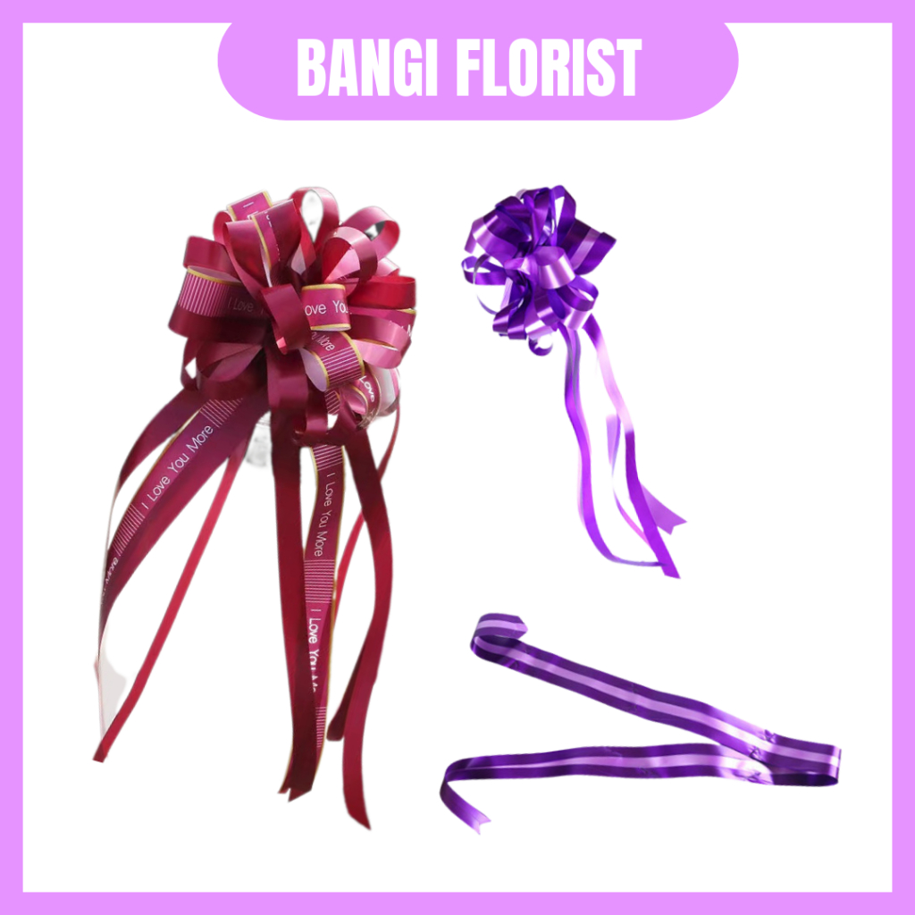 (5PCS) 150CMX5.5CM CLASSIC PULL Ribbon Reben Riben Gift Organza Flower ...