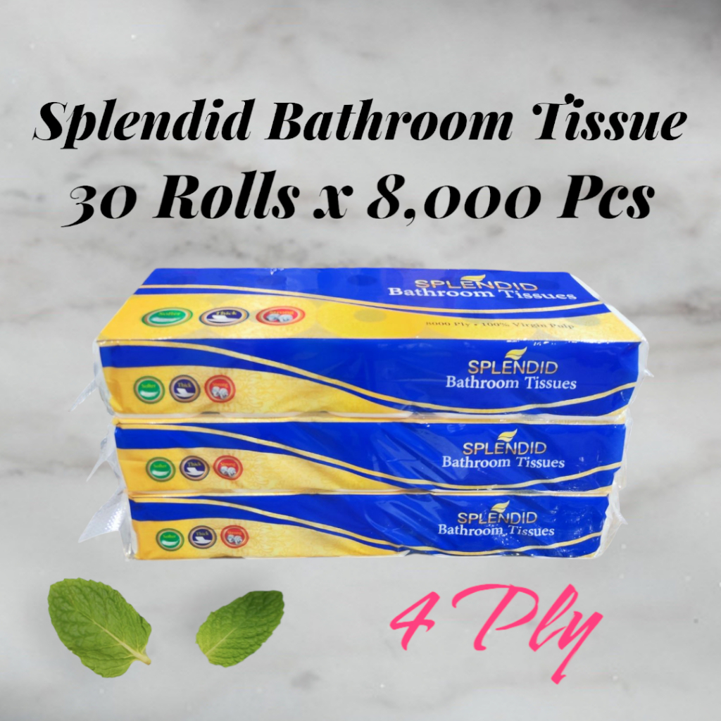 Splendid Bathroom Tissue Toilet Tissue 4 Ply 3 Ply 8000pcs Virgin Pulp ...