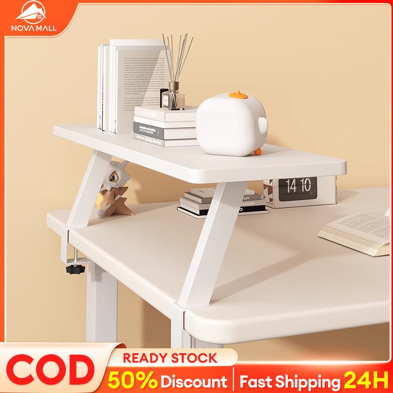 NV 2 Layer Desktop Rack Bookshelf DIsplay Rack Study Desk Organizer ...