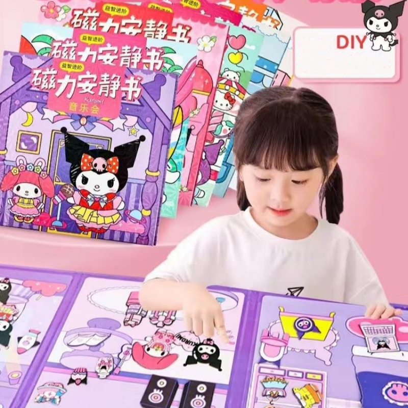Puzzle Magnetic Quiet Book for Kids Endlessly Reusable Sanrioed puzzle ...