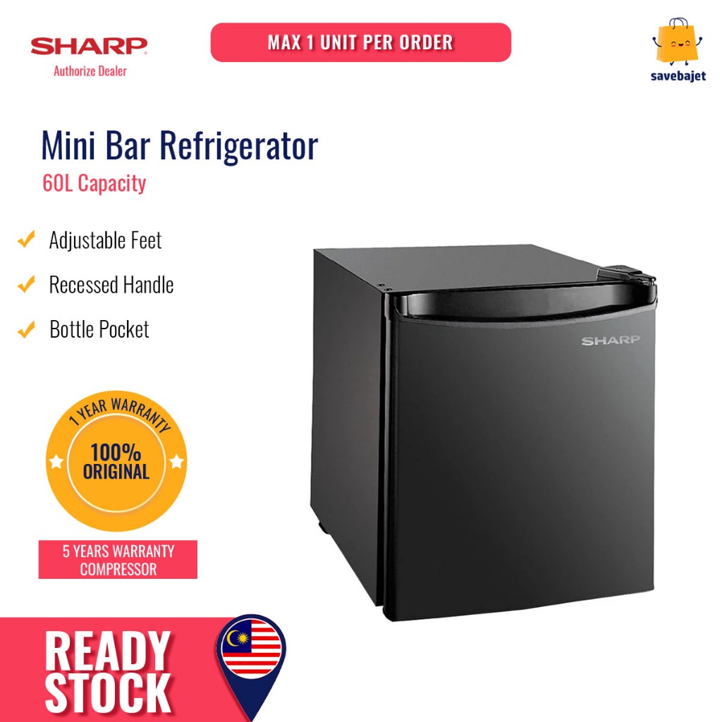 Sharp Peti Sejuk Kecil - Mini Bar Black (60 L) SJM60MK | Shopee Malaysia
