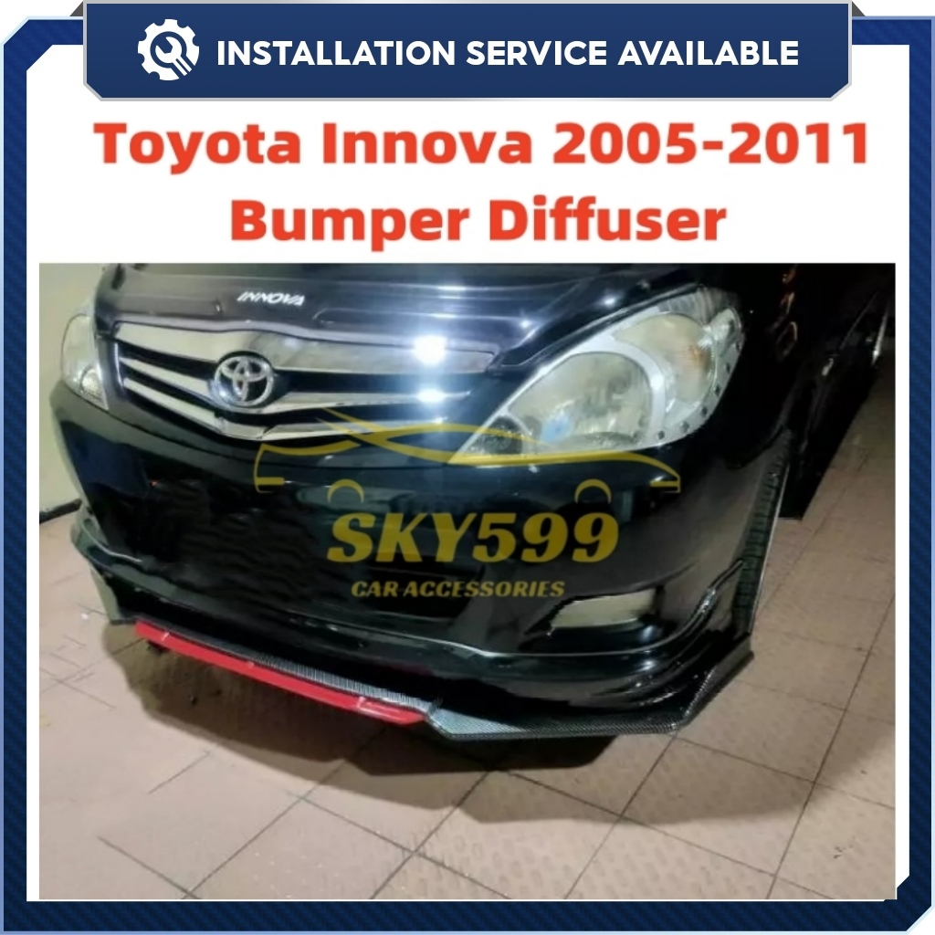 Toyota Innova 2005-2011 Front Bumper Diffuser Lip Wrap Angle Splitters ...