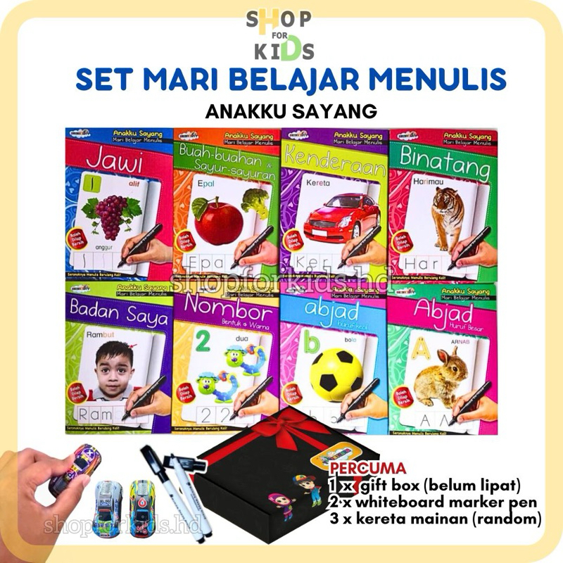 SET MARI BELAJAR MENULIS ANAKKU SAYANG (8 BUKU) | Latihan Menyurih ...
