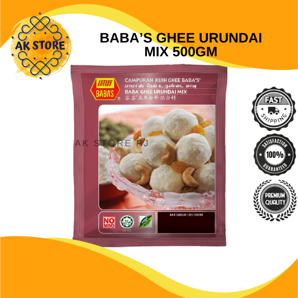 BABA'S Ghee Urundai Mix/ நெய் உருண்டை / Campuran Kuih Ghee 500GM ...