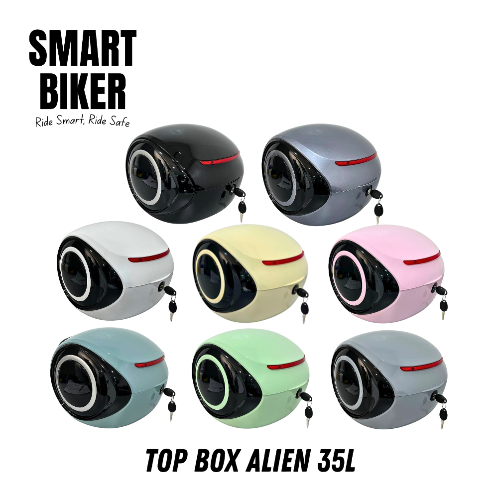 Top Box Alien 35L Motorcycle Universal Tail Box Siput Waterproof Easy ...