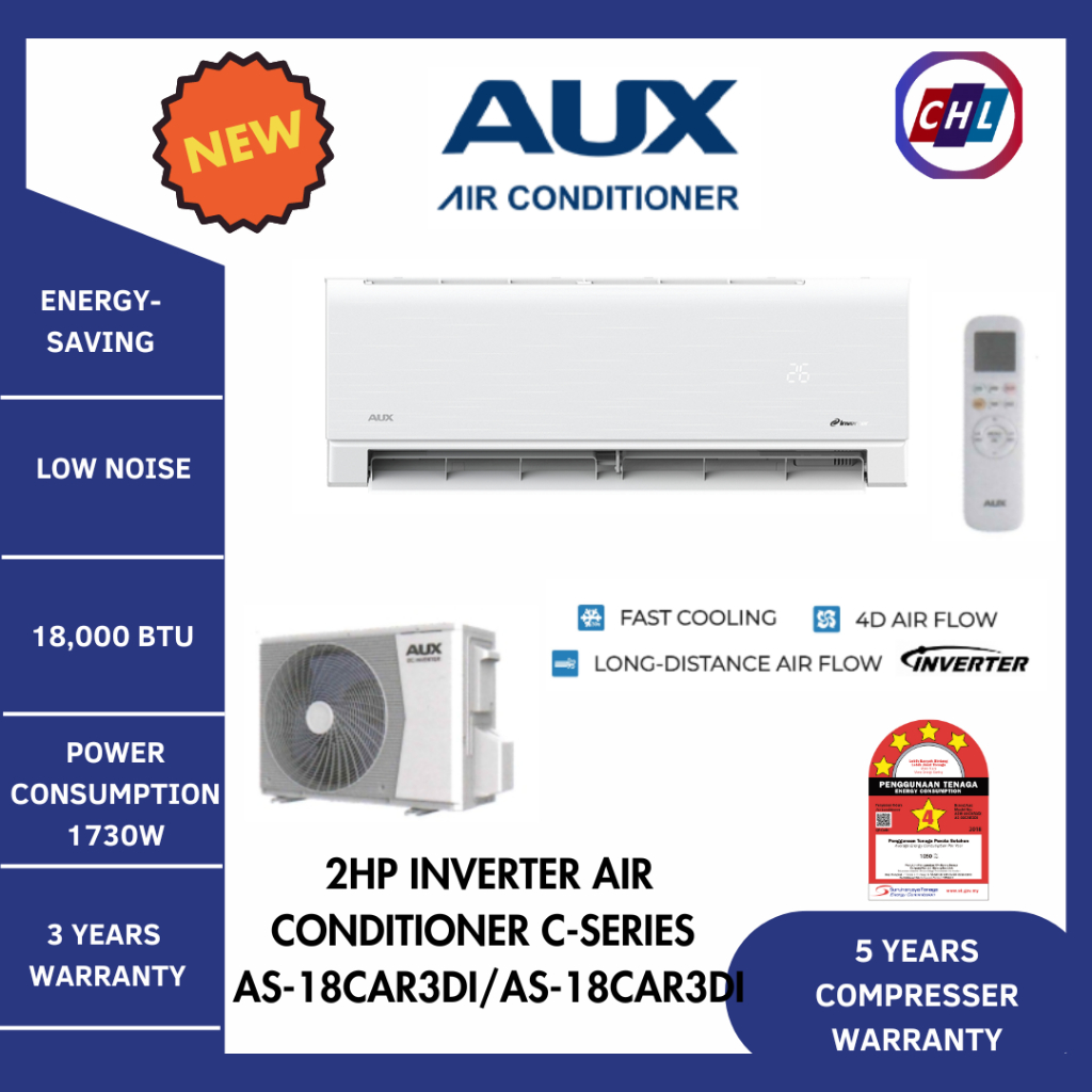 AUX 2HP/2.5HP INVERTER AIR COND C-SERIES AS-18CAR3DI / ASW-24CAR3DI ...