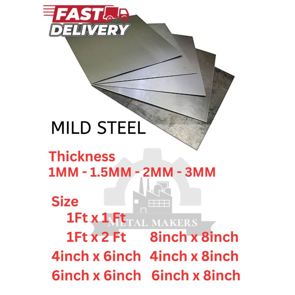 MILD STEEL SHEET/PLATE 1mm / 1.5mm / 2mm / 3mm (Papan Besi) | Shopee ...
