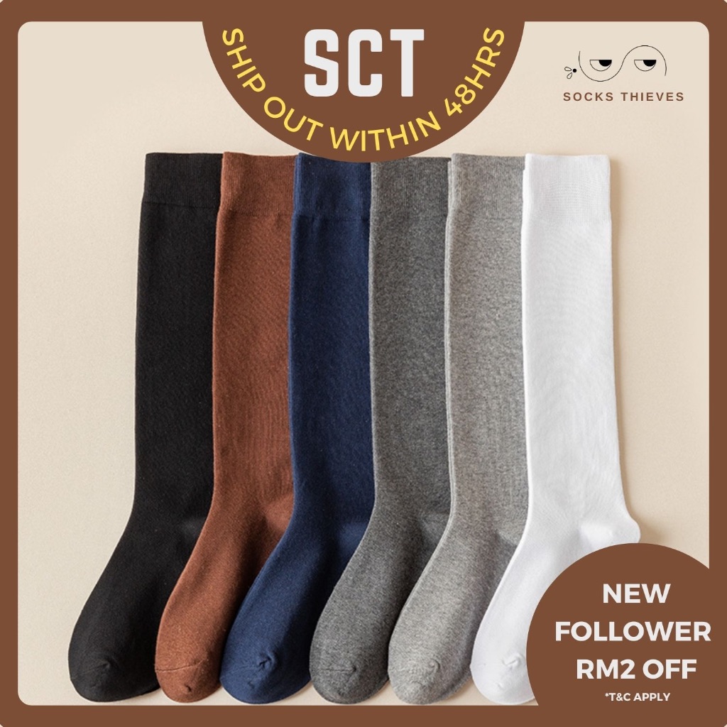 SCT Over Calf Men Working Socks Thick Formal Socks Office Socks Long ...