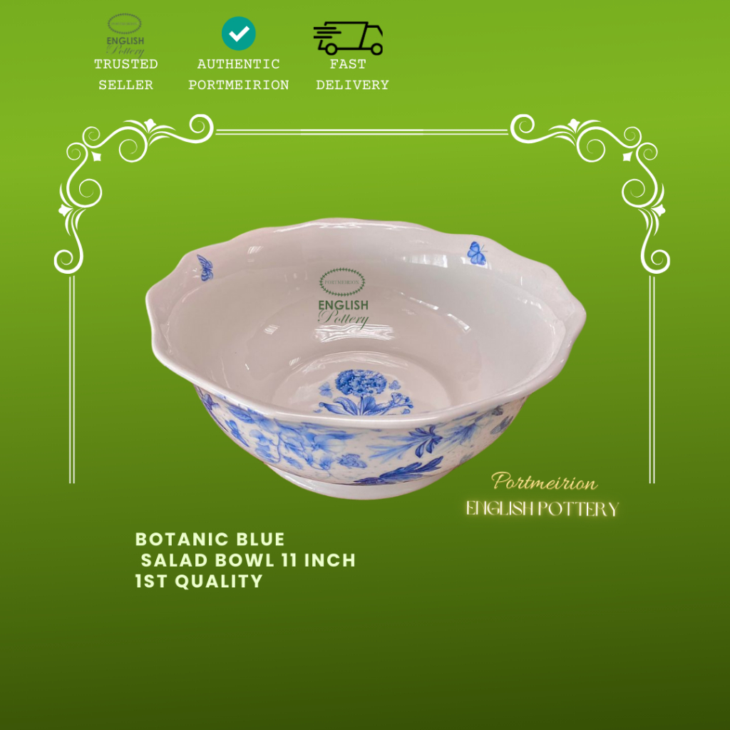 Portmeirion Botanic Blue Salad Bowl 11 inch 1st Quality (CHN) | Shopee ...