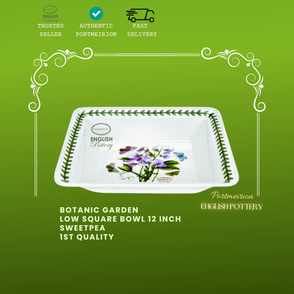 Portmeirion Botanic Garden Low Square Bowl 12 inch (CHN) | Shopee Malaysia