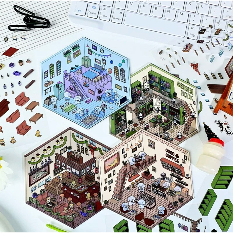 SINMO 2.0 Cute Isometric Sticker Sets for Creative 3D Scenes | Sushi ...
