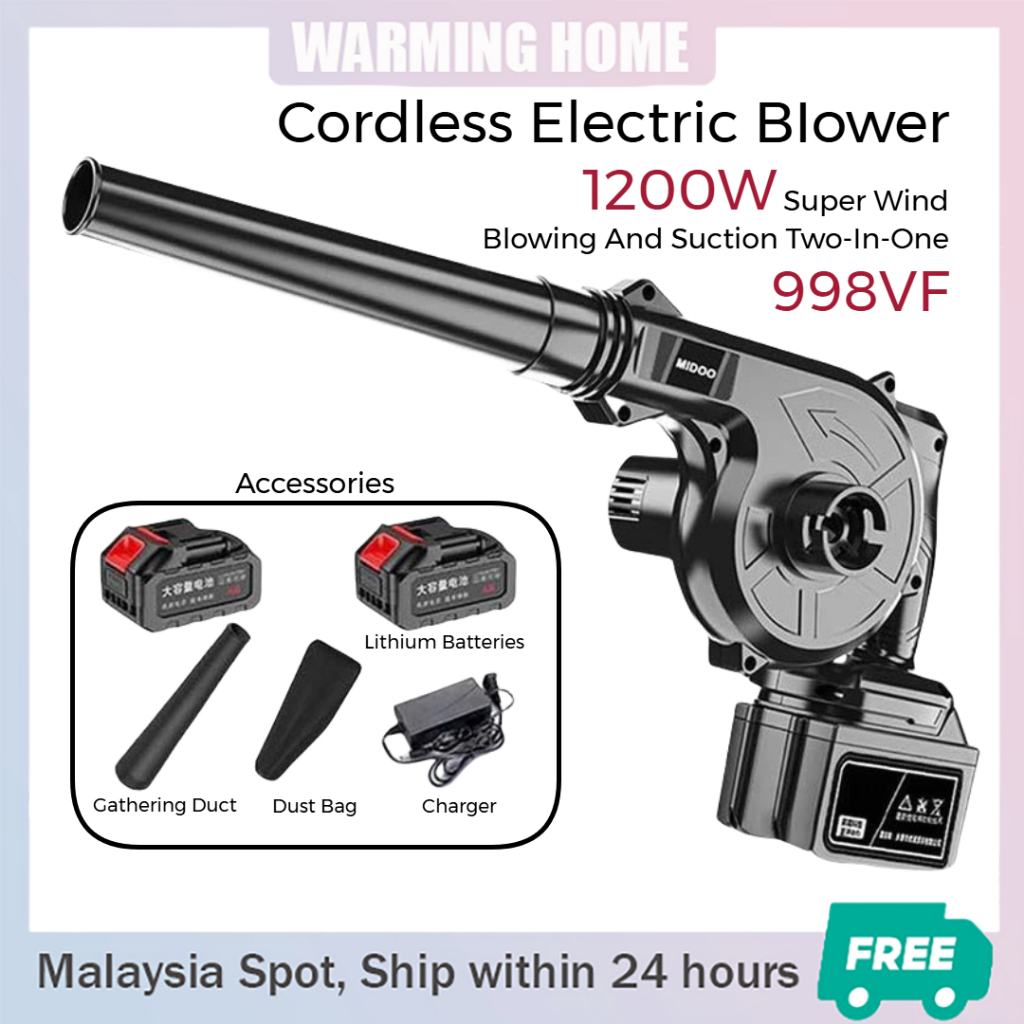 998VF Cordless Blower Angin Air Blower Cordless Vacuum Blower Rechargeable Blower Leaf Blower ...