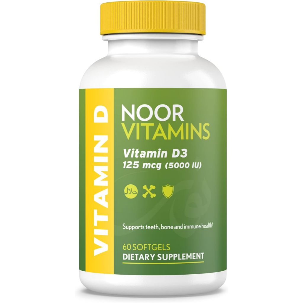 Ready - Noor Vitamins Halal Vitamin D, Halal Vitamin D3, 5000 IU ...