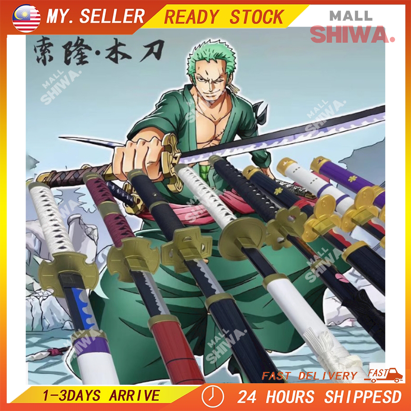 104cm One Piece Sword Toys Wood/Metal Zoro Japanese Anime Cosplay 海贼王索隆 ...