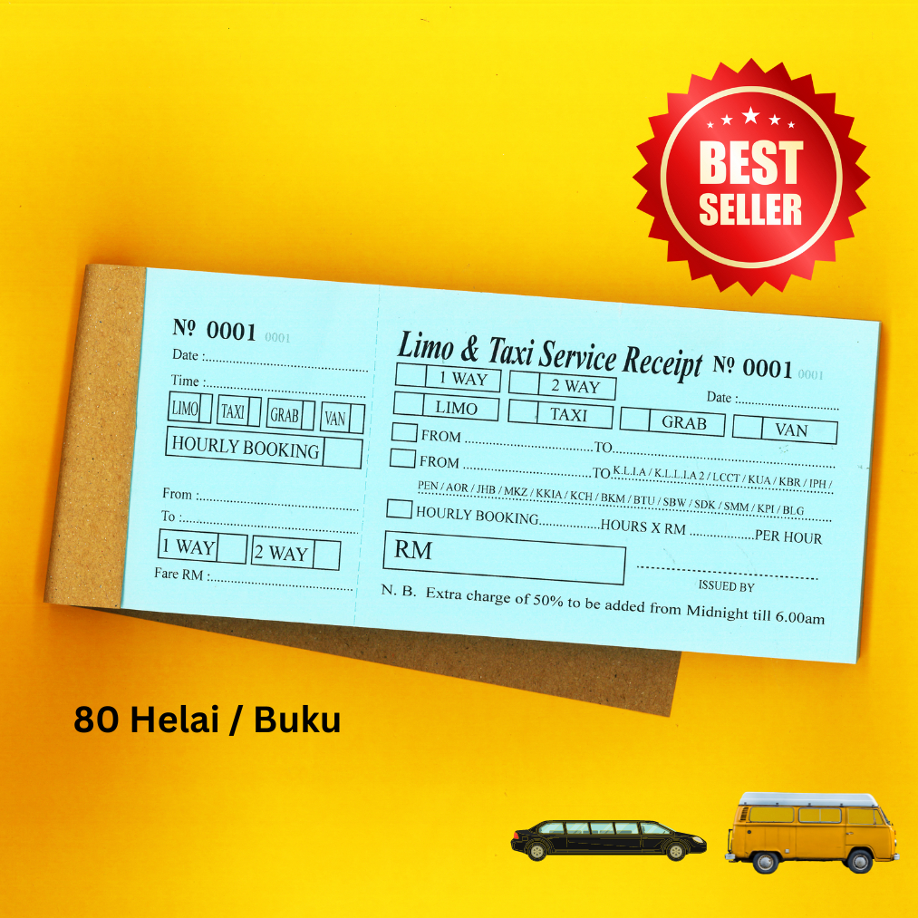 1 Buku Resit Servis untuk Van, Taxi, Grab, Limo (1 way & 2 way) | Shopee Malaysia
