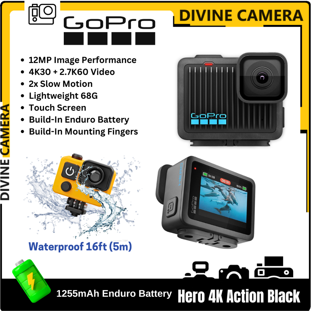 Gopro Hero 4K Compact Action Camera with 16ft waterproof | Shopee Malaysia