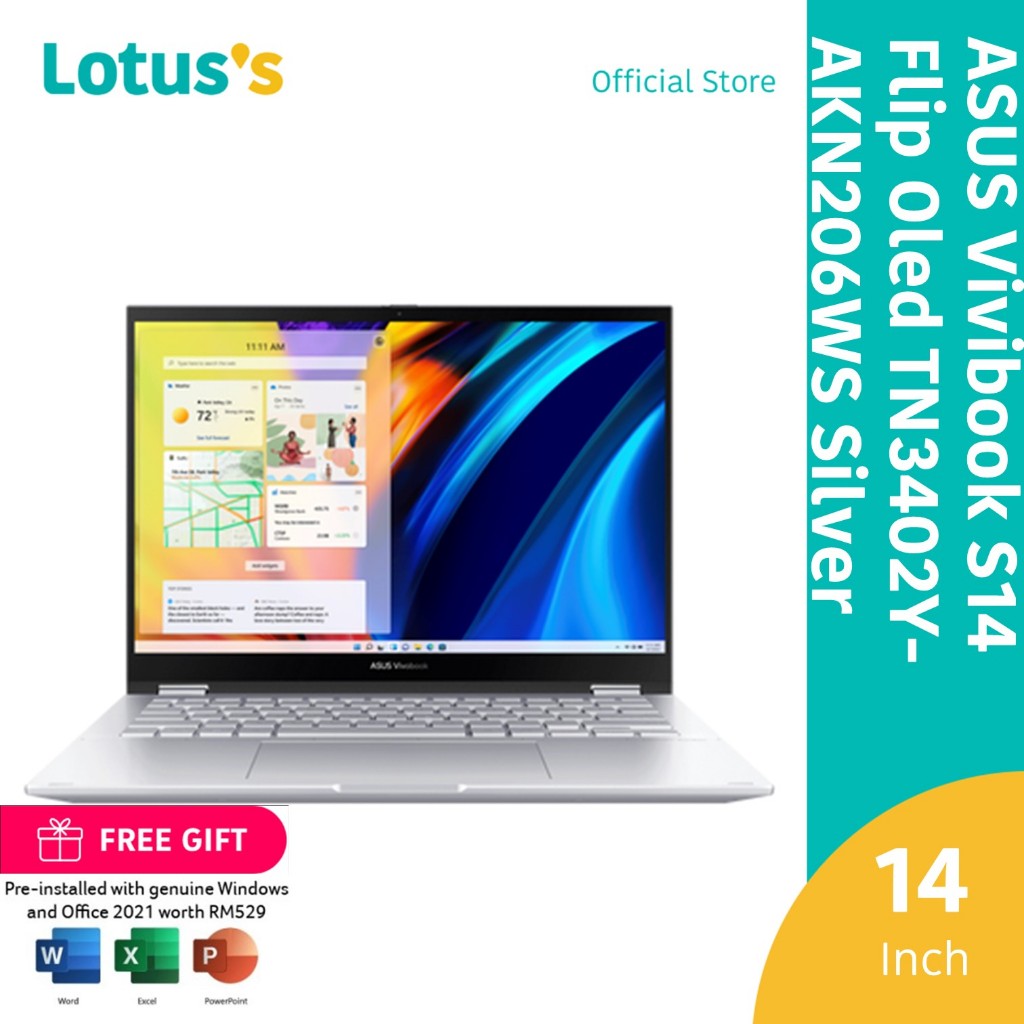 ASUS Vivibook S14 Flip Oled TN3402Y-AKN206WS Silver (R7-7730U,16GB ...