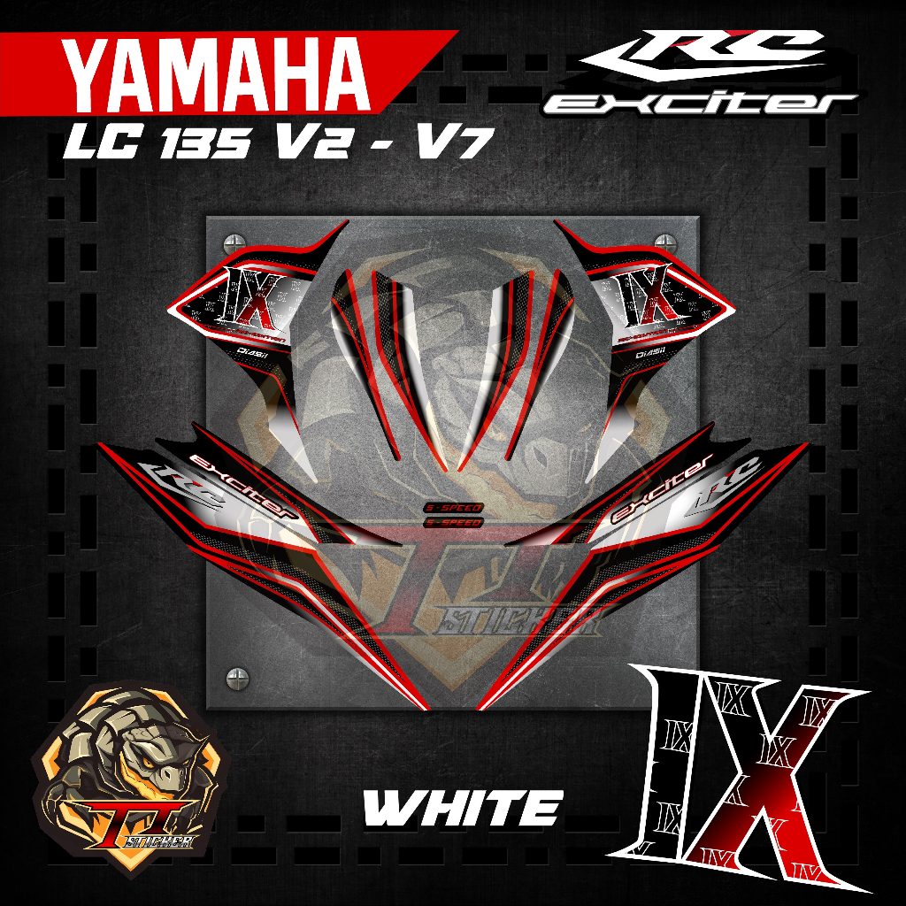 STRIPE YAMAHA LC135 V2-V7 IX EXCITER RC (17) CUSTOM STRIPE BODY STICKER ...
