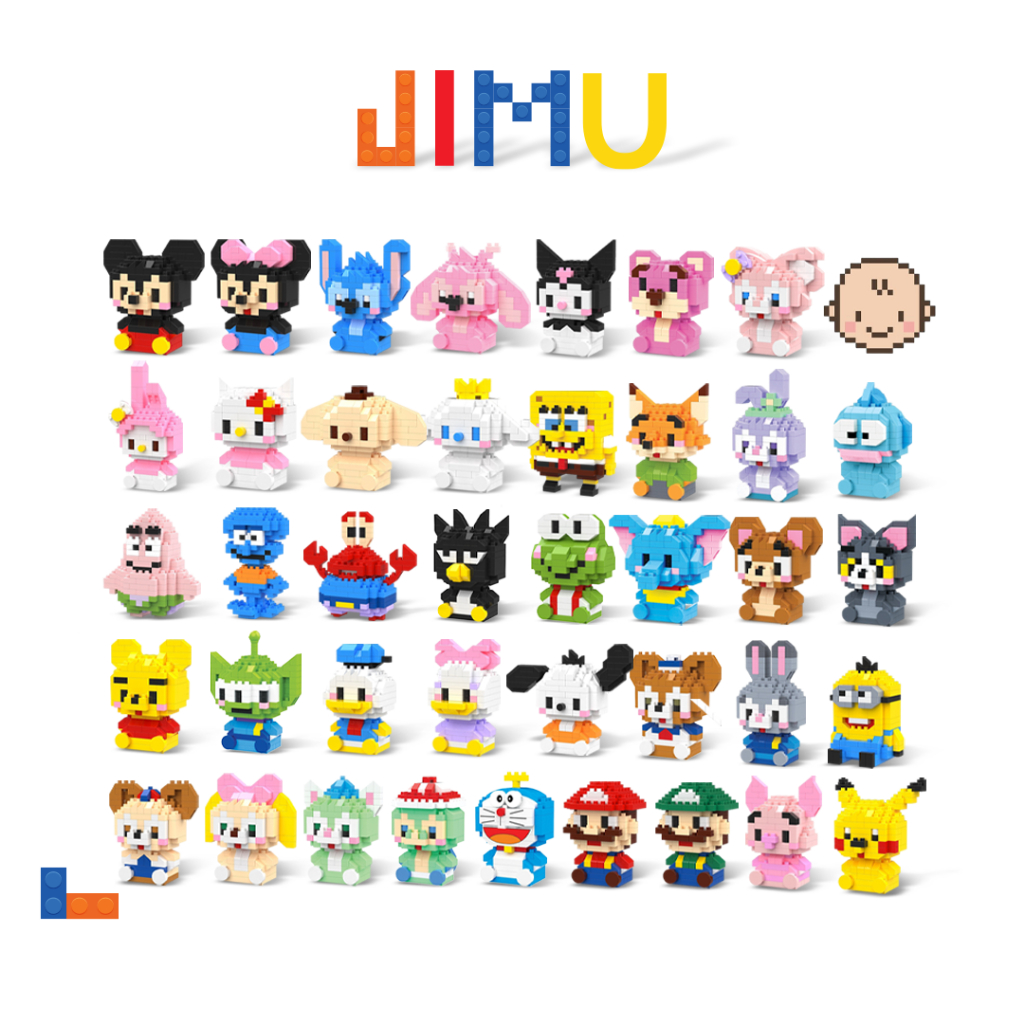 JIMU Plain Baby Block Blocks Cute Cartoon Nano Block Micro Mini Block ...