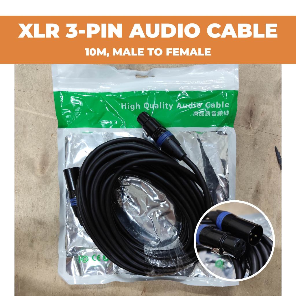 【10M】XLR 3-Pin Audio Cable Male to Female Microphone Cable Cord Wire ...